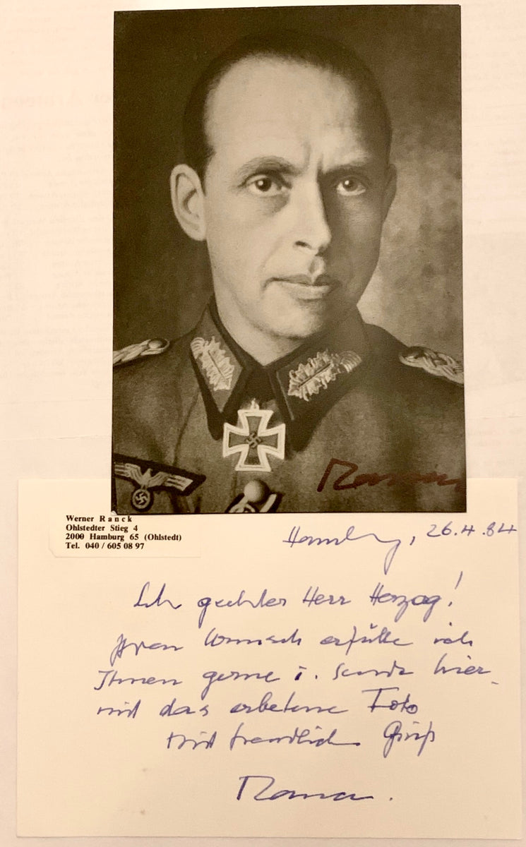General Leutnant Werner Ranck Hand Signed Photo Grouping – lahphotographs