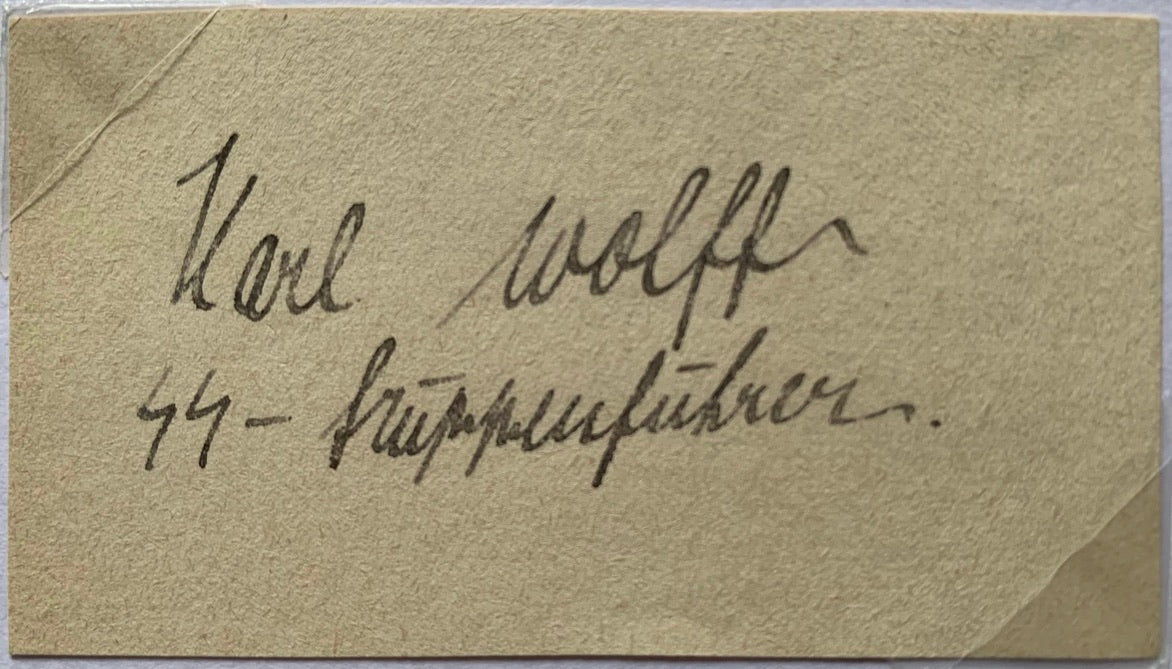 SS-Obgrufhr. Karl Wolff: German Cross in Gold, Adjutant to the RF-SS ...